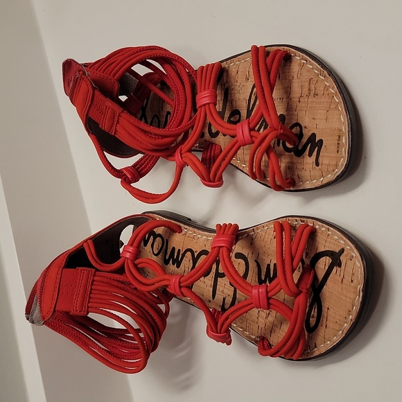 Sam Edelman | Shoes | Red Gladiator Sandals | Poshmark